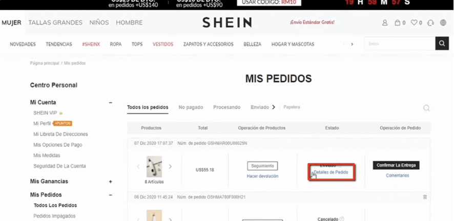 ¿Cómo descargar tu factura en SHEIN? | Entregas Box